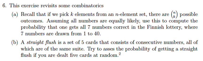Solved 6. This exercise revisits some combinatorics (a) | Chegg.com