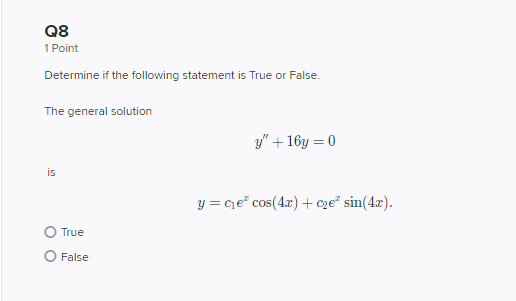 Solved Q8 1 Point Determine if the following statement is | Chegg.com