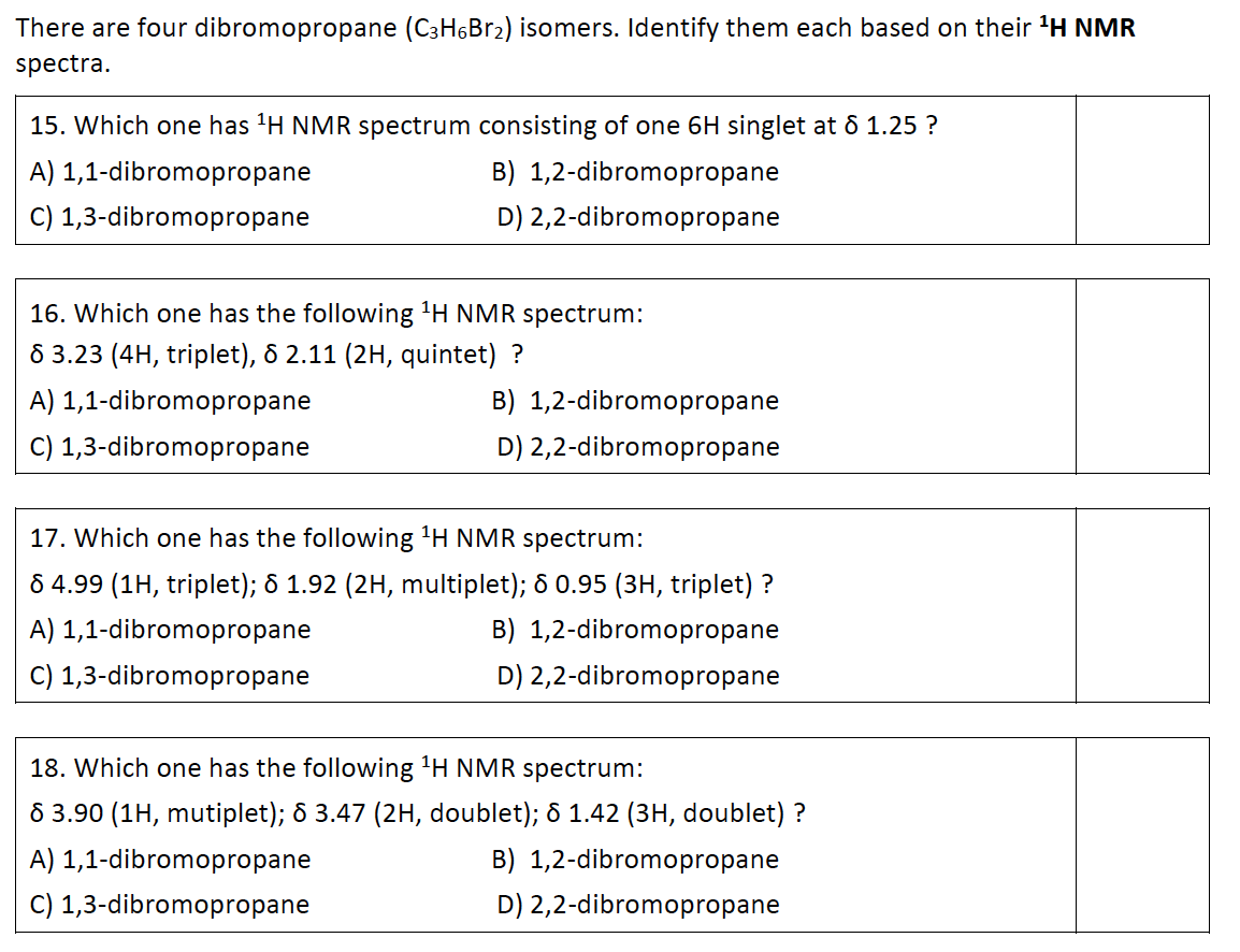 Solved There are four dibromopropane (C3H6Br2) isomers. | Chegg.com