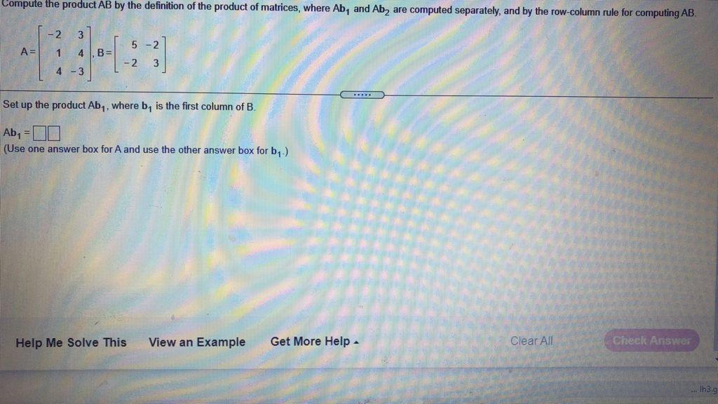 Solved Compute the product AB by the definition of the | Chegg.com