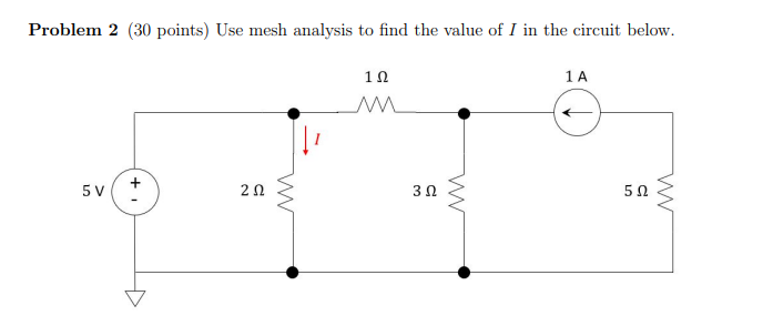 Solved Problem 2 (30 points) Use mesh analysis to find the | Chegg.com
