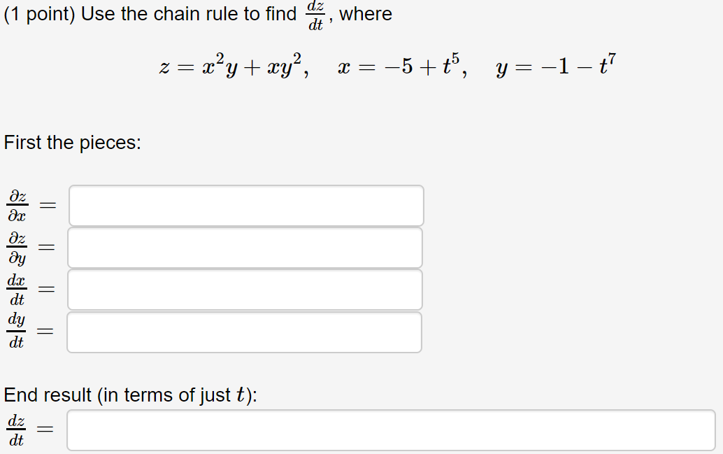 Solved CHAIN RULE PROBLEMS: Please solve parts A, B, C, and | Chegg.com