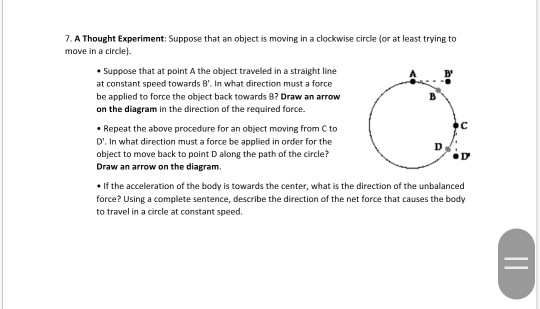 Solved 7 A Thought Experiment Suppose That An Object Is