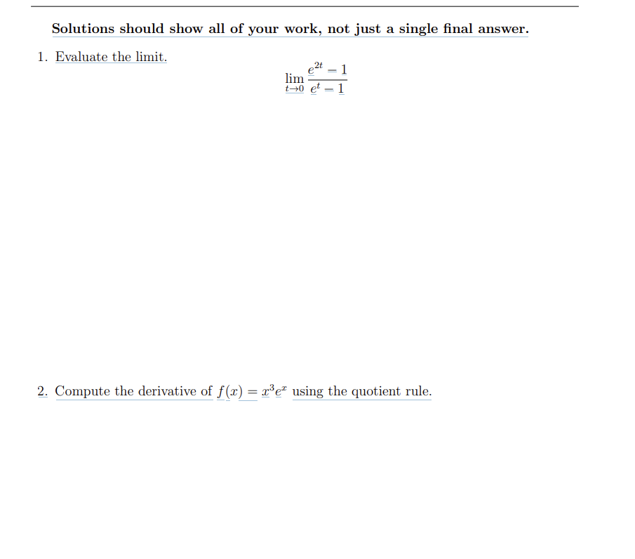 Solved Solutions should show all of your work, not just a | Chegg.com