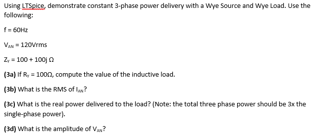 Solved Using LTSpice, demonstrate constant 3-phase power | Chegg.com