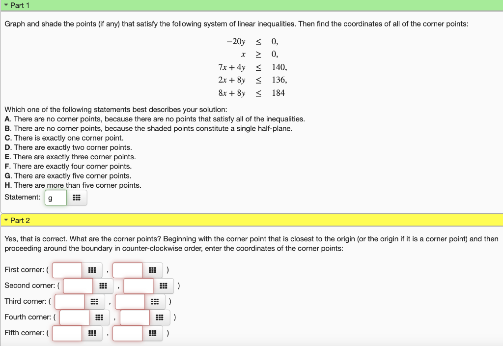 Solved Part 1 Graph and shade the points (if any) that | Chegg.com