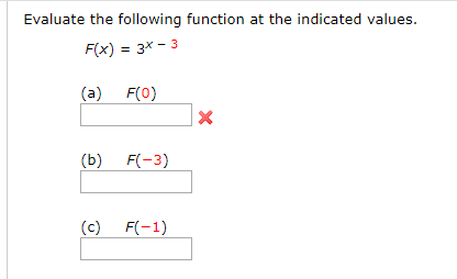 Solved Evaluate the following function at the indicated | Chegg.com
