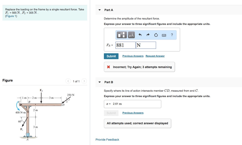 Solved Replace the loading on the frame by a single | Chegg.com