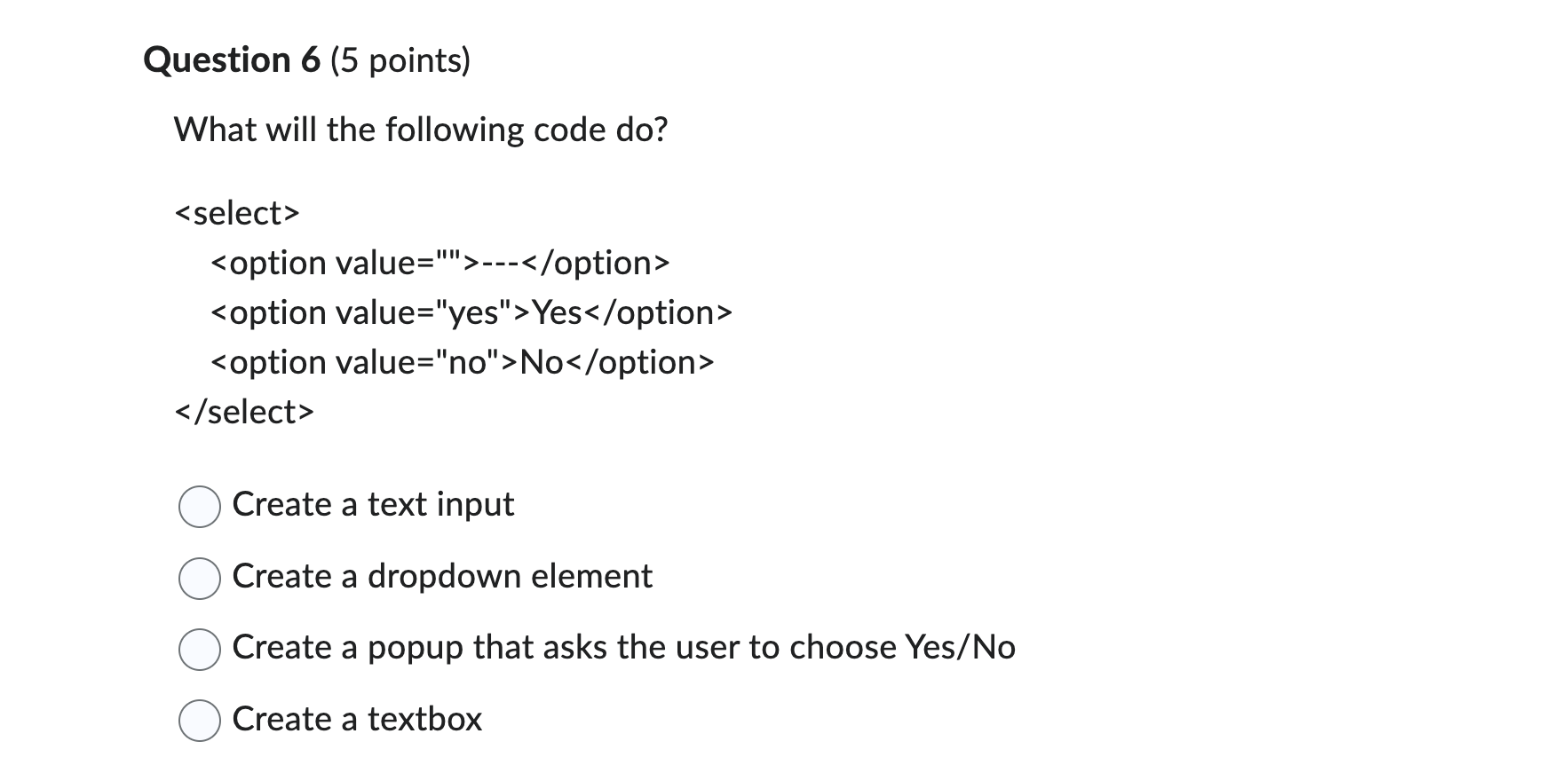 Solved Question 6 (5 points) What will the following code | Chegg.com