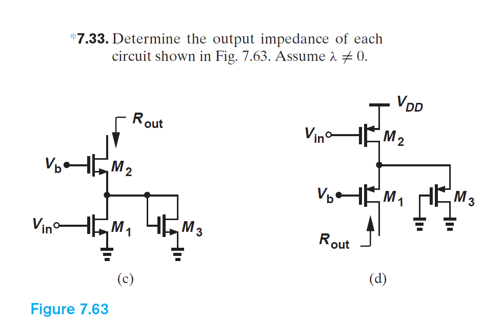 Solved *7.33. Determine the output impedance of each circuit | Chegg.com