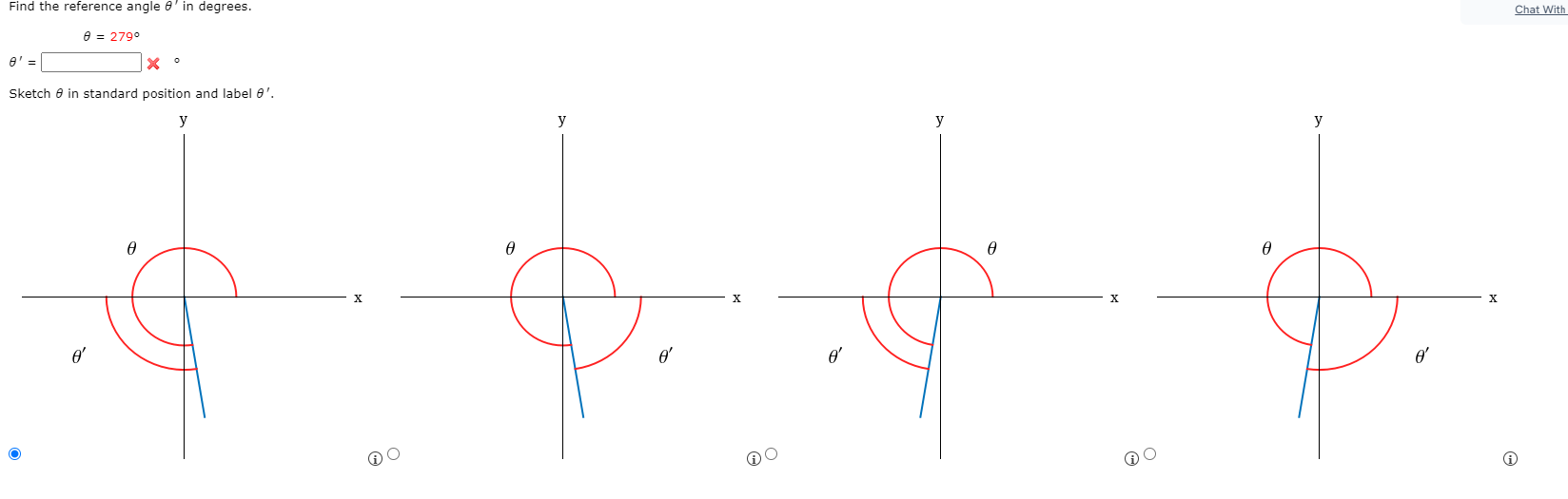 Solved Find the reference angle θ' ﻿in degrees.θ'=Sketch θ | Chegg.com
