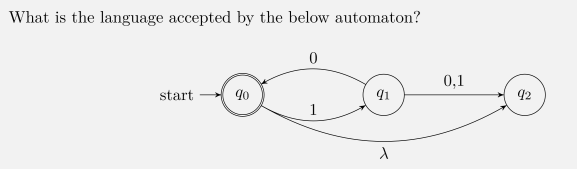 What is the language accepted by the below automaton? | Chegg.com