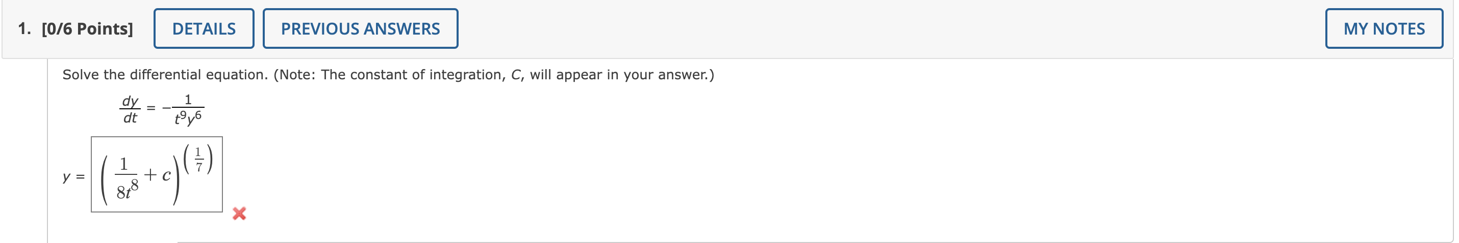 Solved Solve the differential equation. (Note: The constant | Chegg.com