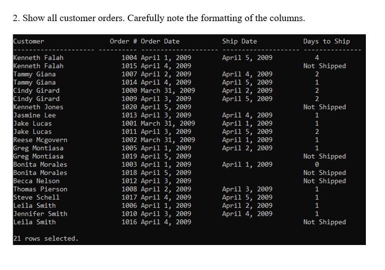 Solved You can use the following COLUMN command to limit the | Chegg.com