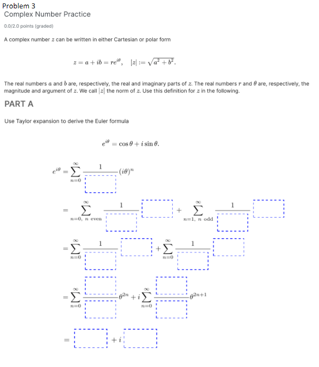 Solved Problem 3 Complex Number Practice 0.0/2.0 points | Chegg.com