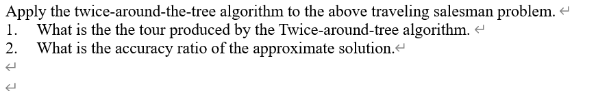 Apply the twice-around-the-tree algorithm to the | Chegg.com