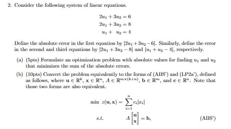 Solved Define the absolute error in the first equation by | Chegg.com