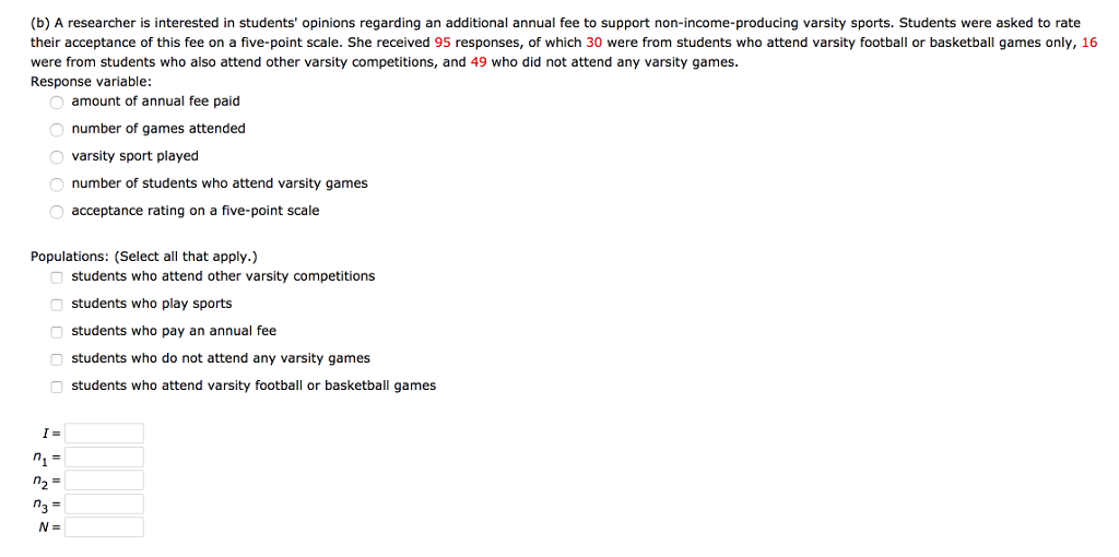 Solved For each of the following situations, identify the | Chegg.com