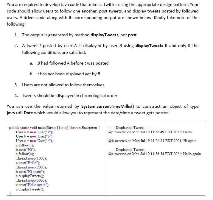 Solved You are required to develop Java code that mimics | Chegg.com