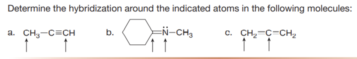 Solved Determine the hybridization around the indicated | Chegg.com