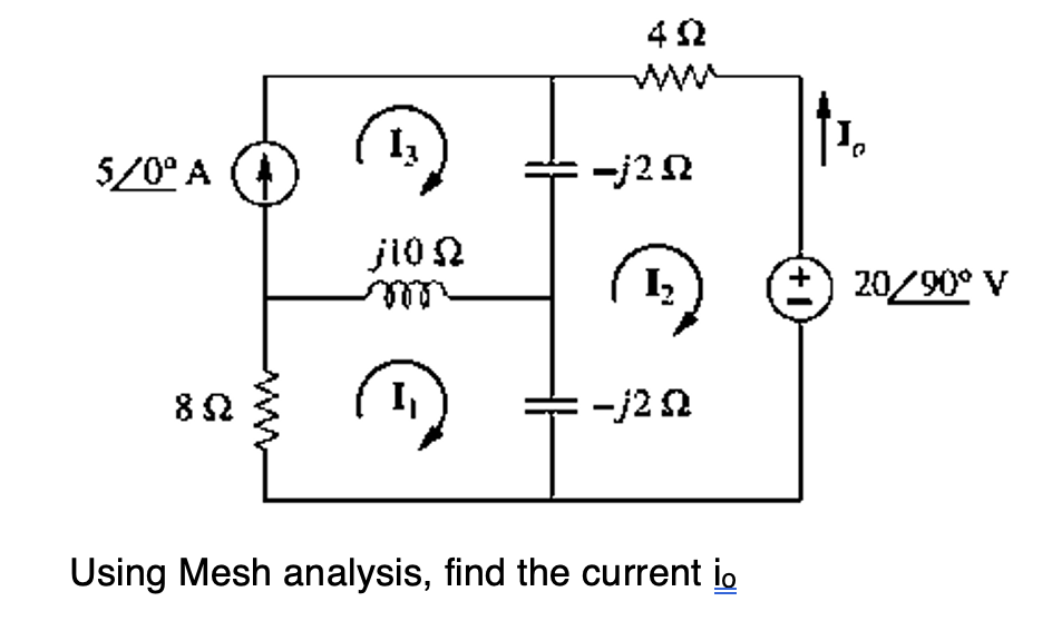 Using Mesh analysis, find the current io | Chegg.com