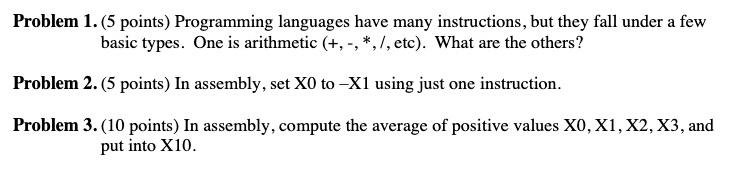 Solved Problem 1. (5 points) Programming languages have many | Chegg.com