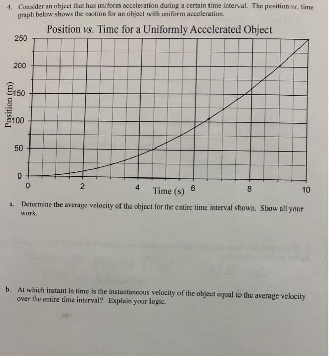 Solved Consider an object that has uniform acceleration | Chegg.com