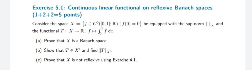 Solved Exercise 5.1: Continuous linear functional on | Chegg.com
