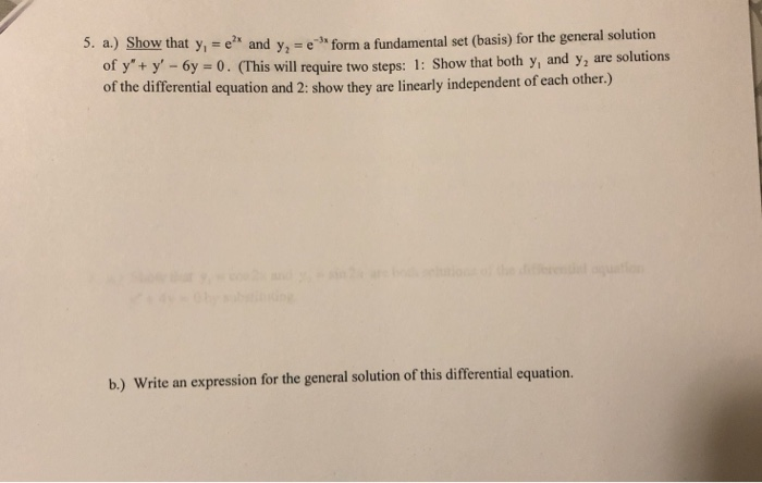 Solved 5. a.) Show how that v,-e that y, e and y,- e form a | Chegg.com