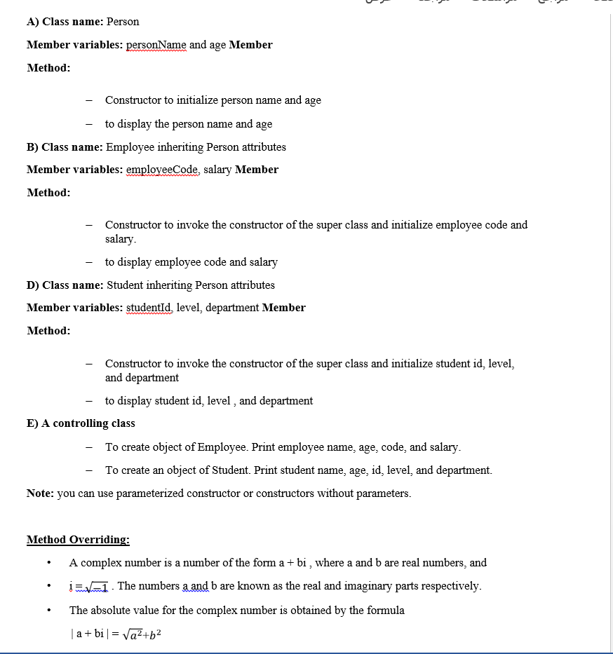 Solved A) Class name: Person Member variables: personName | Chegg.com
