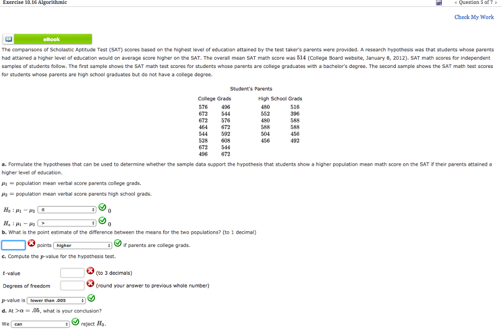 Solved Exercise 10.16 Algorithmic Question 5 of 7 Check My | Chegg.com