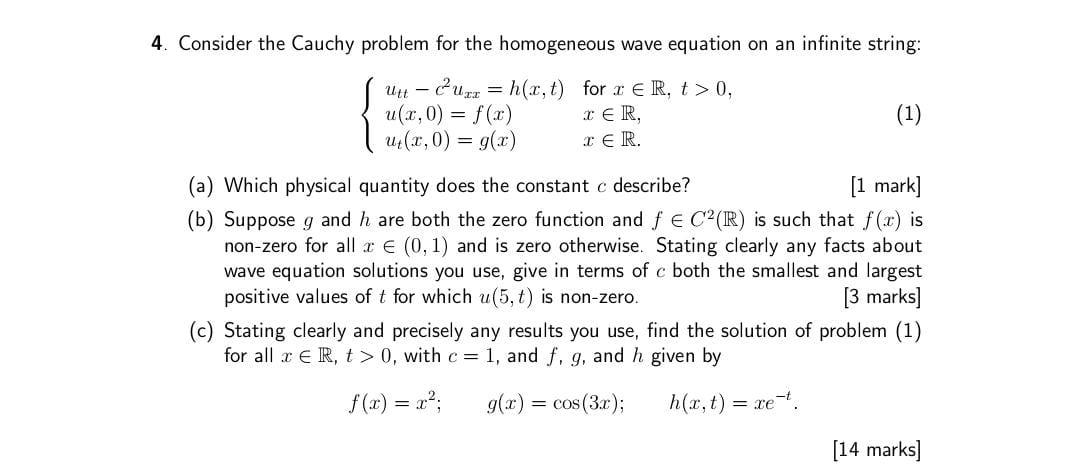 Solved 4. Consider the Cauchy problem for the homogeneous | Chegg.com
