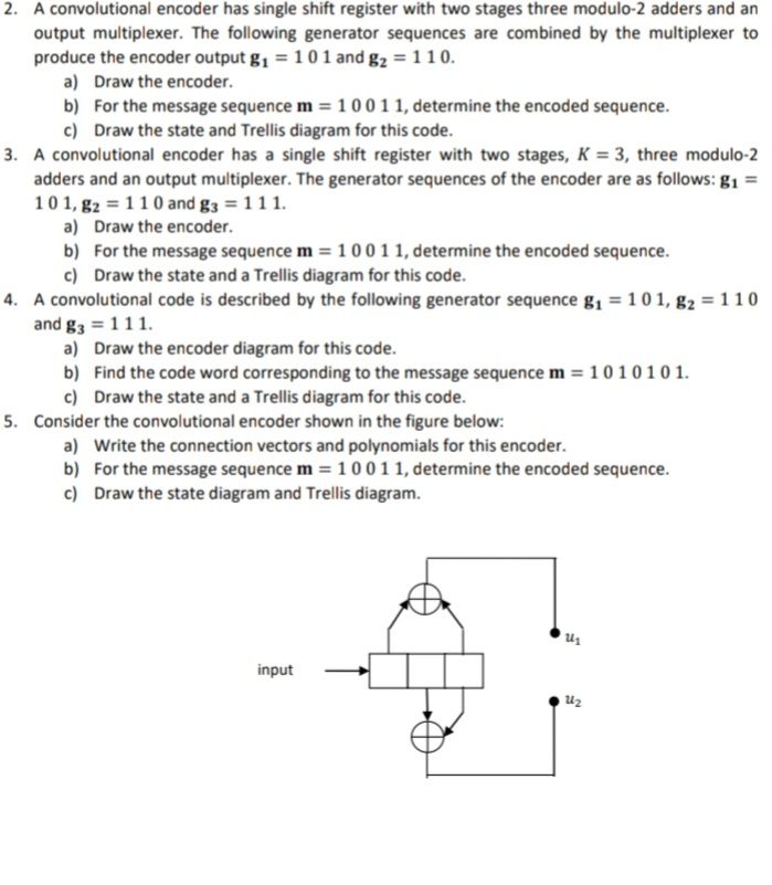 Solved helpA convolutional encoder has single shift register | Chegg.com