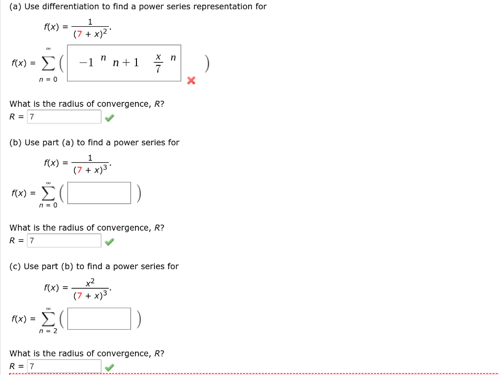 Solved (a) Use differentiation to find a power series | Chegg.com