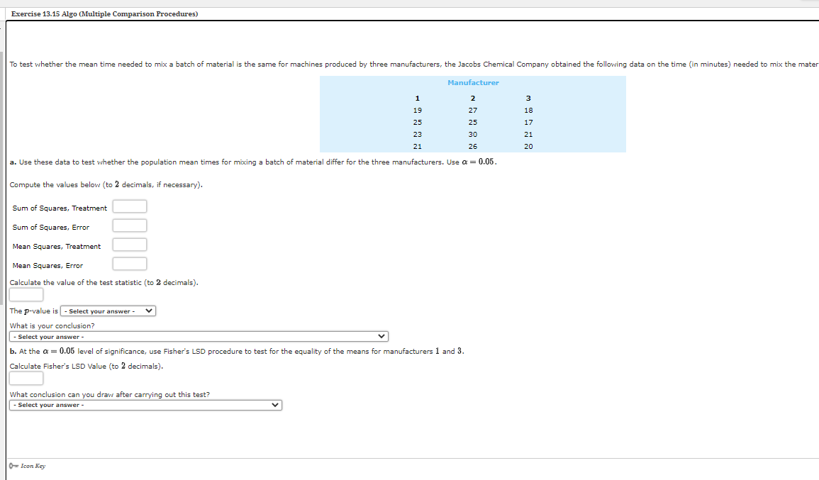 Solved Exercise 13.15 Algo (Multiple Comparison Procedures) | Chegg.com