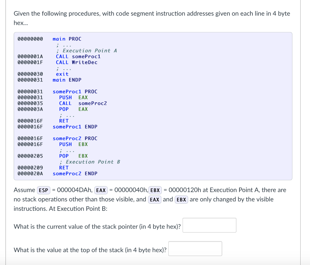 Solved Given the following procedures, with code segment | Chegg.com