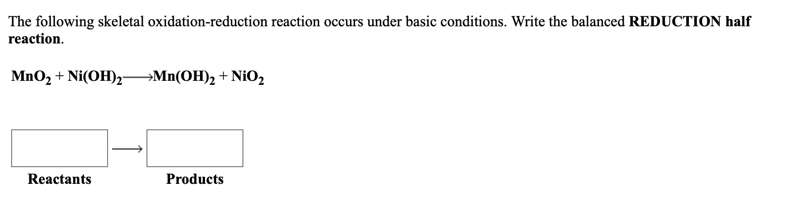 Solved The following skeletal oxidation-reduction reaction | Chegg.com