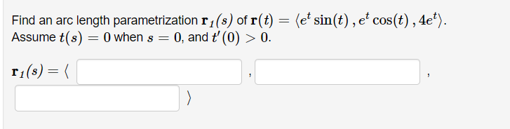 Solved Find an arc length parametrization rı(s) of r(t) = | Chegg.com