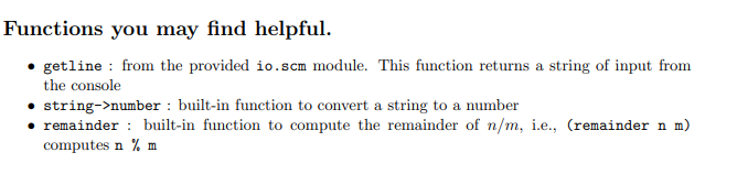Solved 2. [5 marks) Write a Scheme program in a file called | Chegg.com