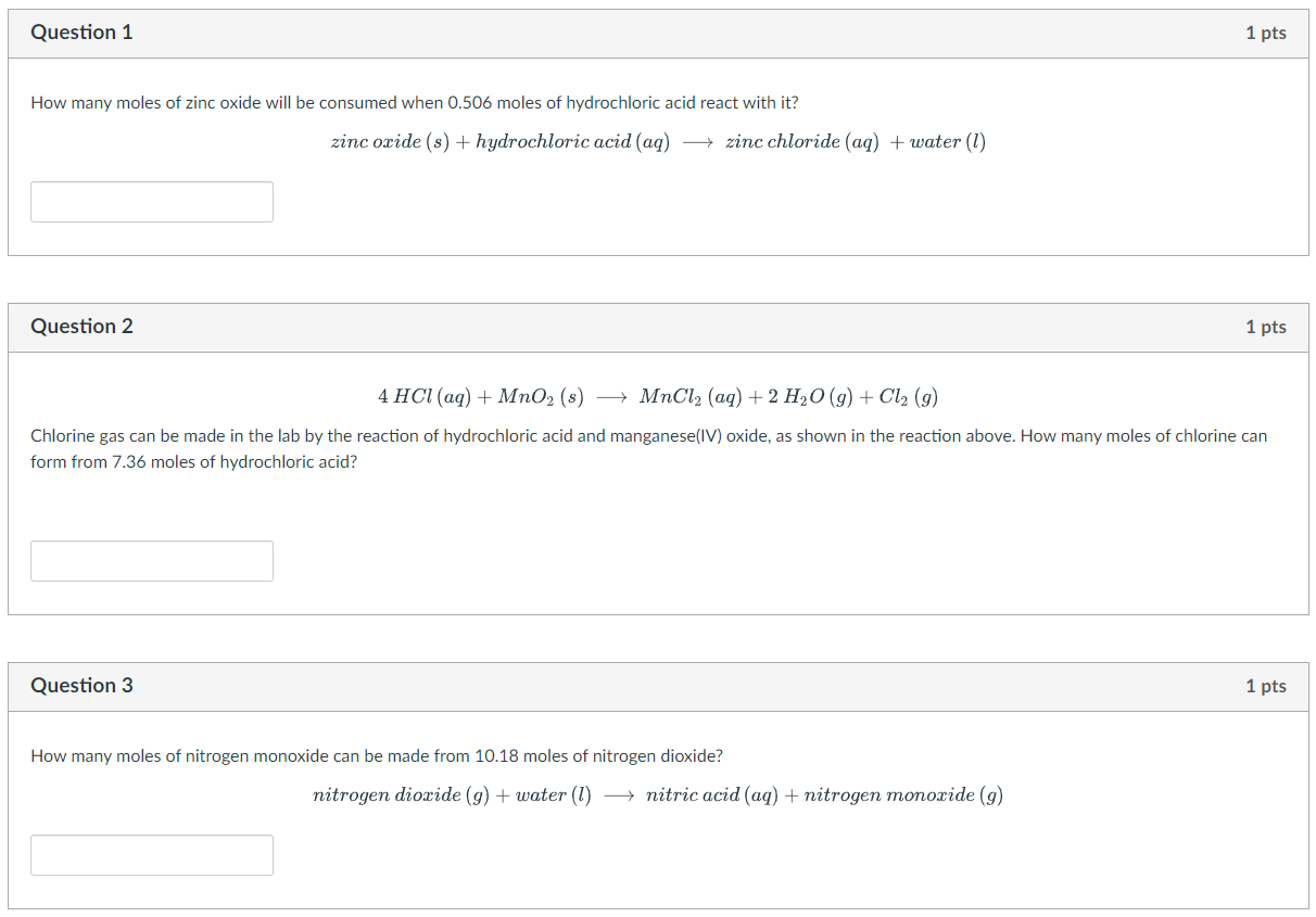 Solved How many moles of hydrochloric acid are needed to | Chegg.com