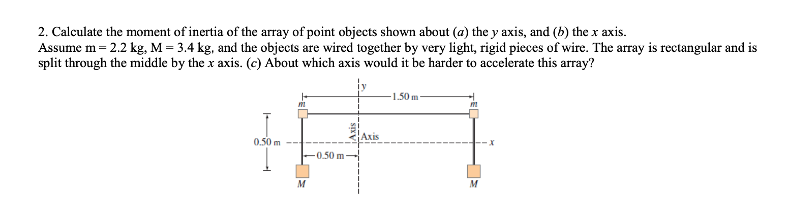 Solved 2 Calculate The Moment Of Inertia Of The Array Of 