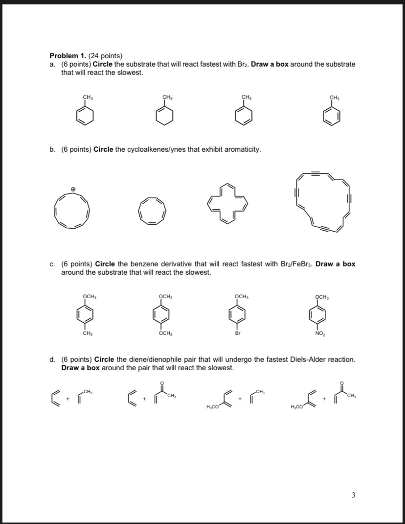 Solved Problem 1. (24 points) a. (6 points) Circle the | Chegg.com