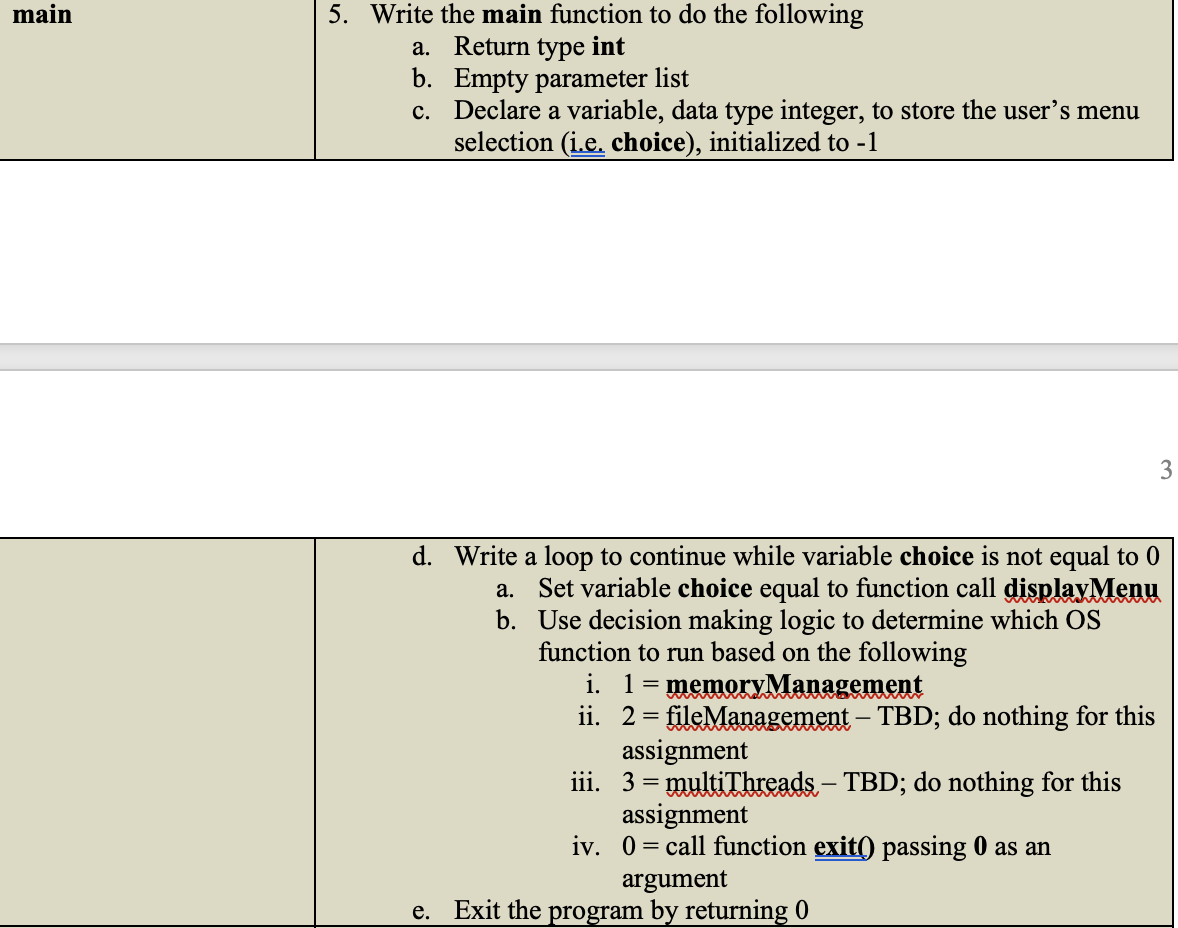 Solved main 5. Write the main function to do the following | Chegg.com