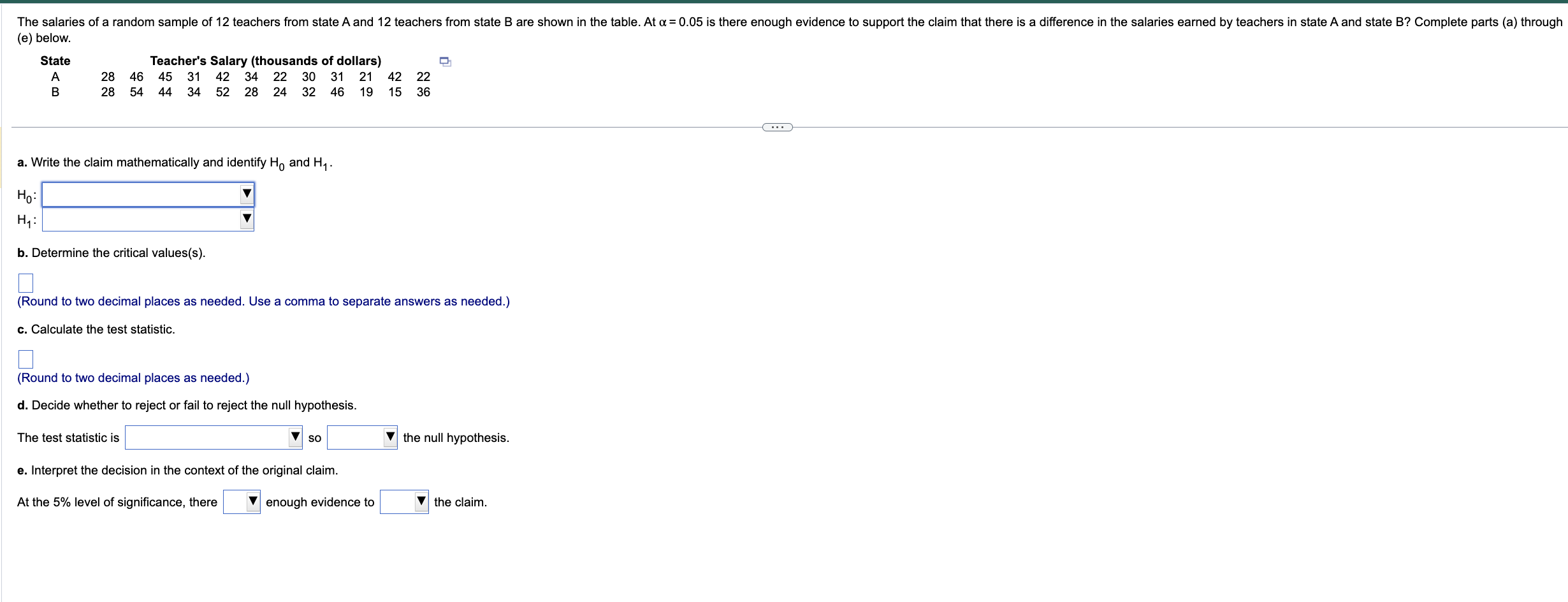Solved (e) below. a. Write the claim mathematically and | Chegg.com