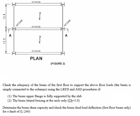 W14X68 10 ft W12X98 w1236 W14X68 A A 10 W14X68 PLAN | Chegg.com