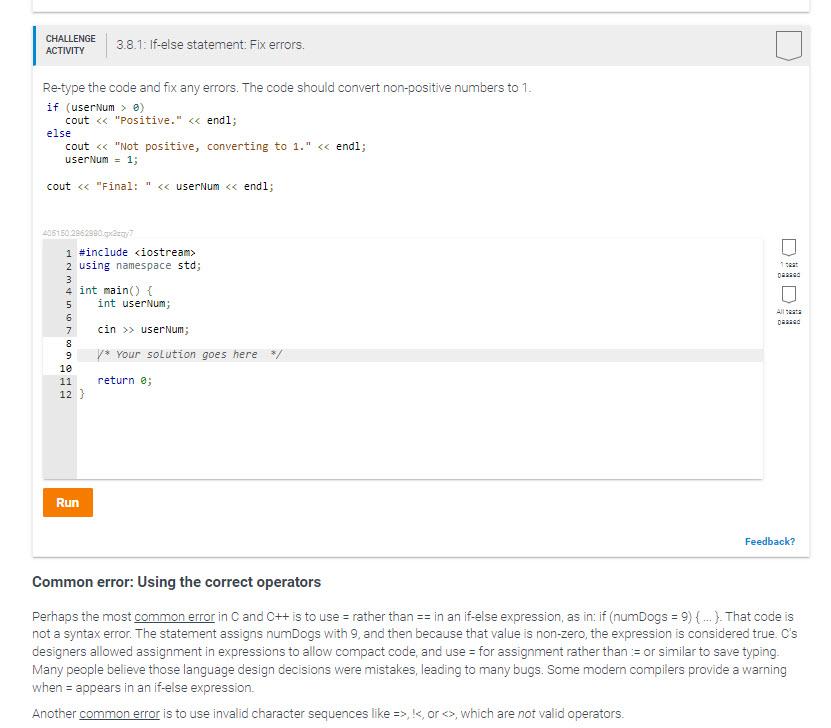 Solved Re-type the code and fix any errors. The code should | Chegg.com