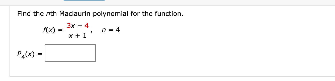 Solved Find the nth Maclaurin polynomial for the function. | Chegg.com