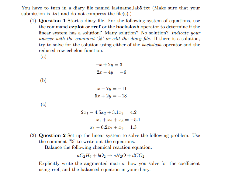 Solved You have to turn in a diary file named | Chegg.com