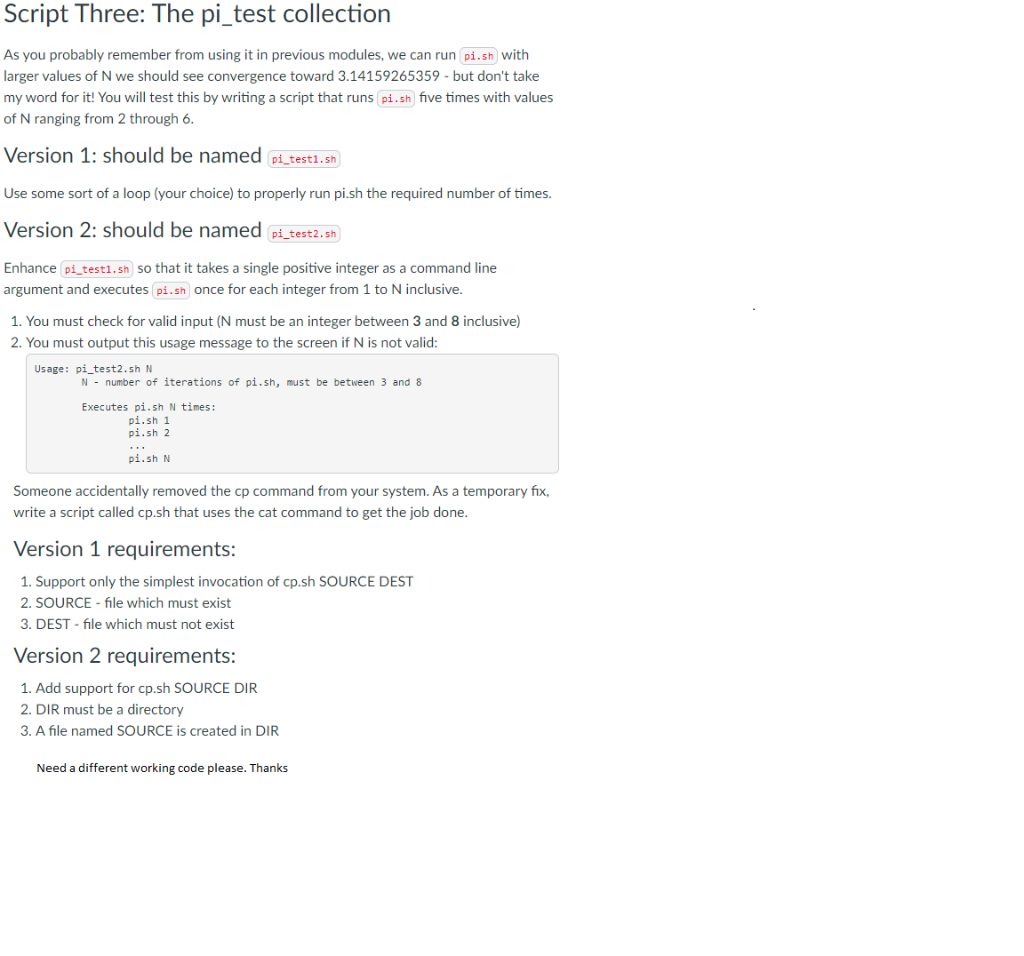 Script Three: The pi_test collection As you probably | Chegg.com
