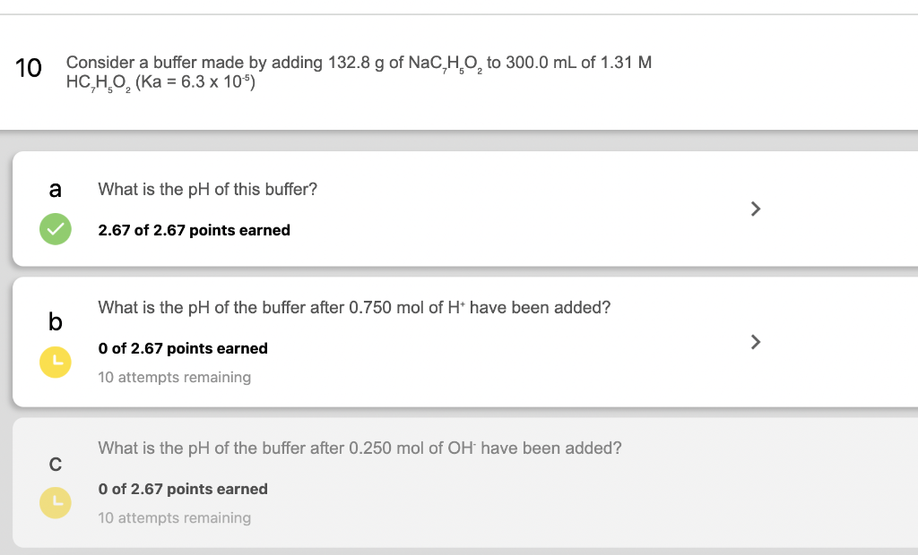 Solved 10 Consider a buffer made by adding 132.8 g of | Chegg.com
